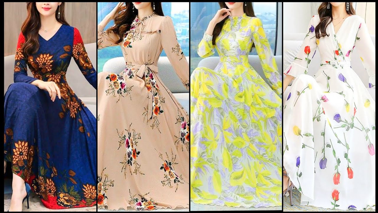Maxi Dress Design ldeas New Long Maxi Dress Design| Printed Maxi Dress ...