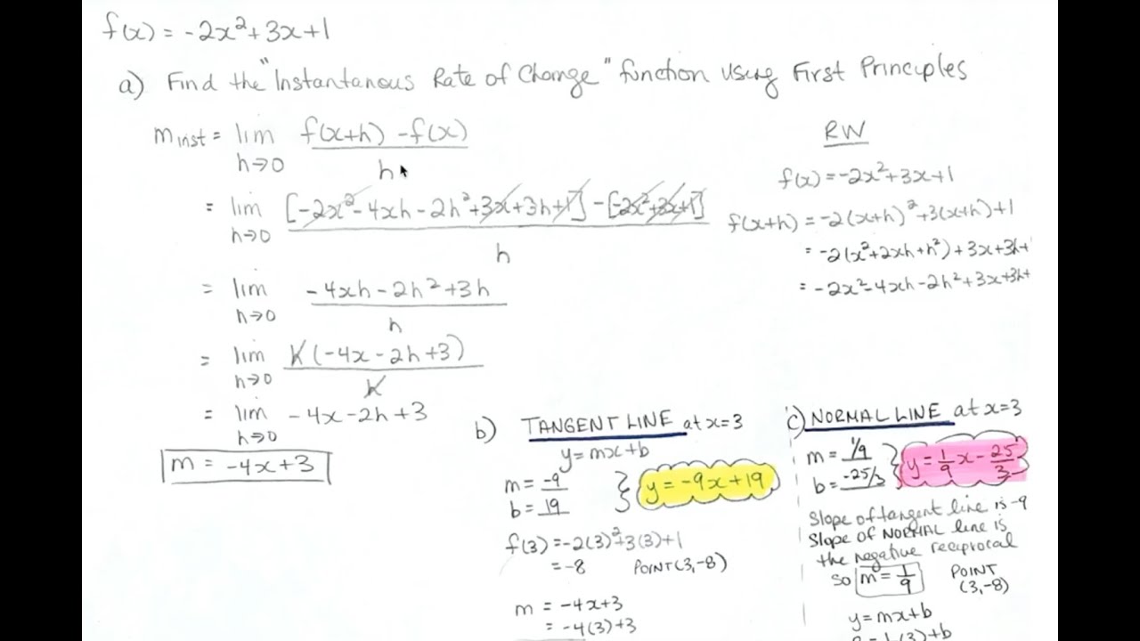 Tangent and Normal Lines (Lockdown Lesson) - YouTube