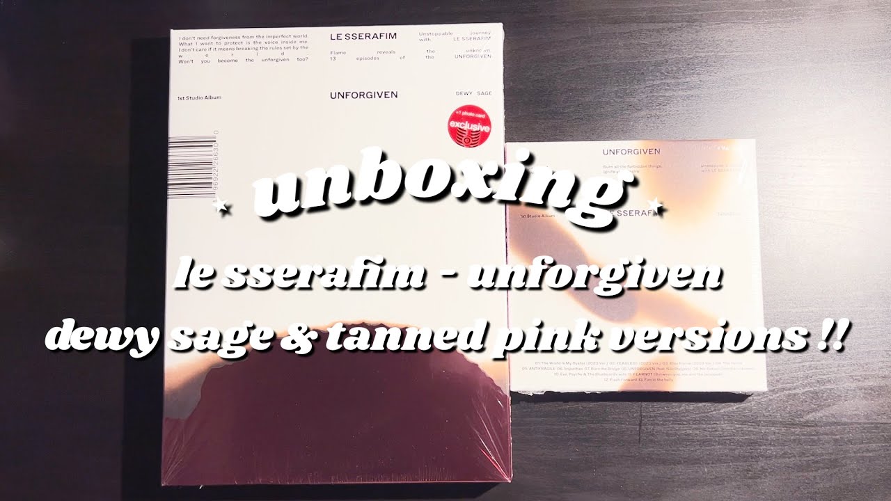 le sserafim unforgiven album unboxing ⭑ dewy sage & tanned pink ...