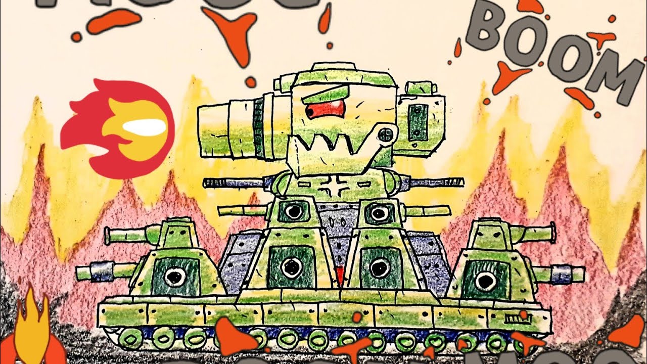 วาดรูปรถถัง | Monster tank drawing,,, cartoon tank - YouTube