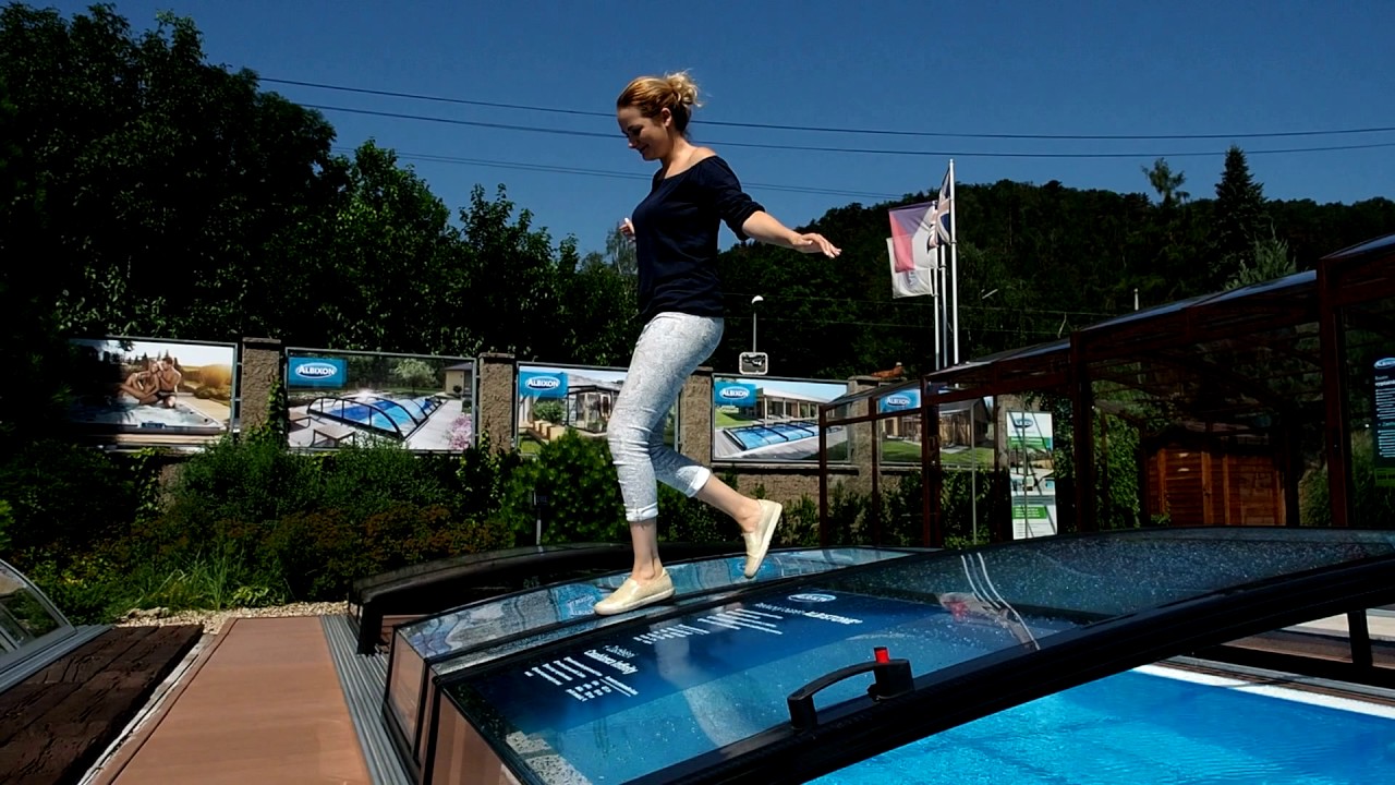 Telescopic swimming pool Enclosure CASABLANCA INFINITY - YouTube