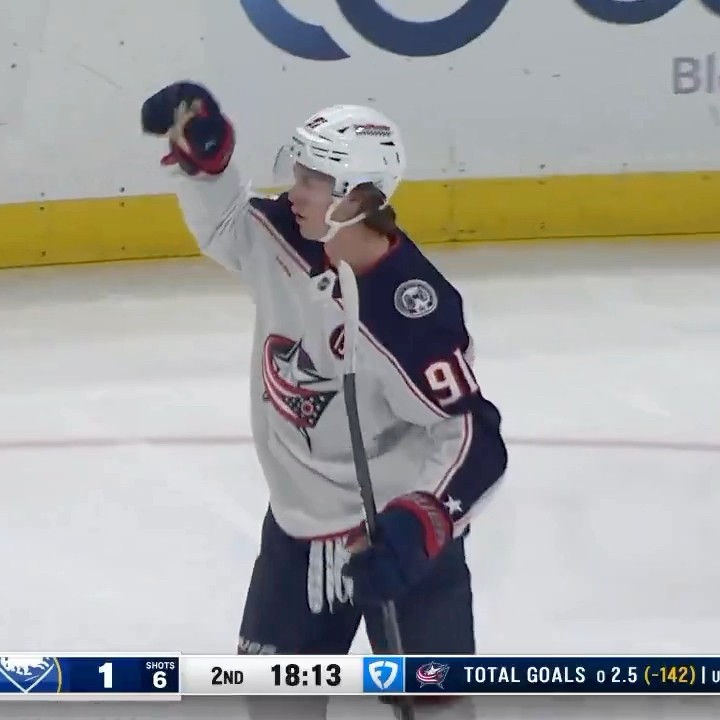 Kent Johnson Spin Cycle Goal 🔥 Columbus Blue Jackets Vs Buffalo Sabres ...
