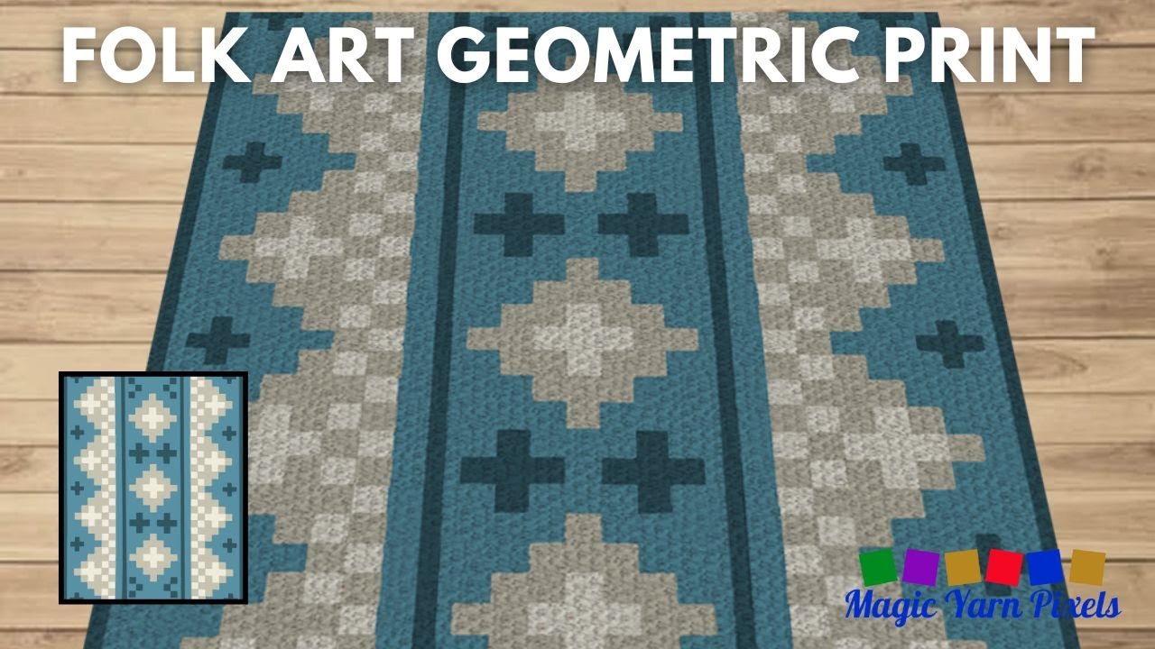 FREE GRAPH - Folk Art Geometric Print - C2C & Tapestry Crochet Pattern ...