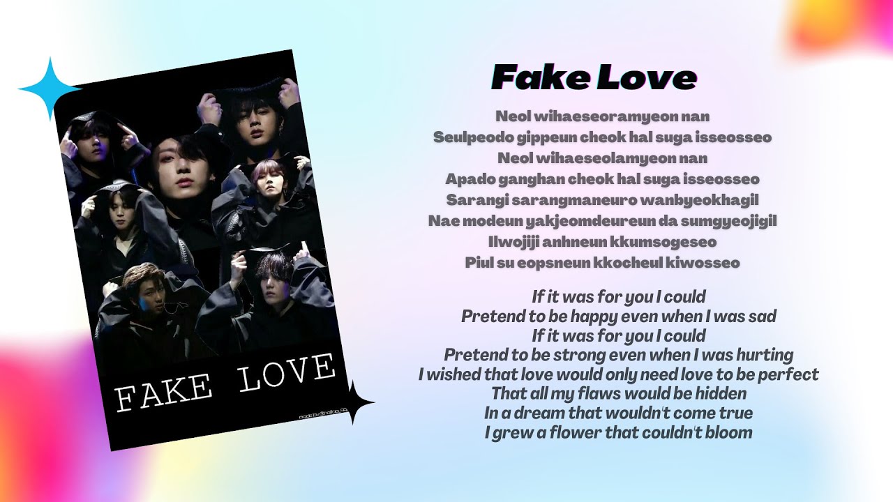 Bts Fake Love Song Lyrics Youtube