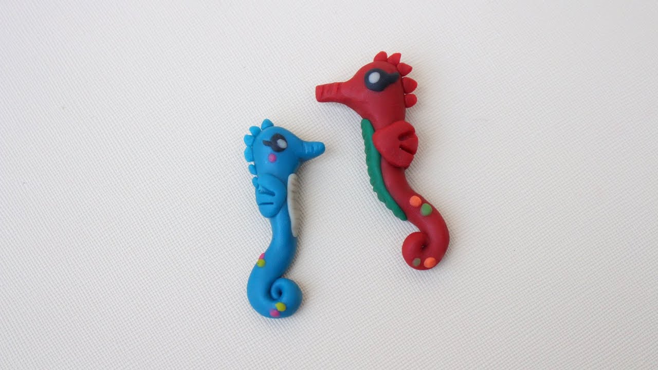 Polymer CLAY Tutorial How To Make SEAHORSES | Clay DIY - YouTube