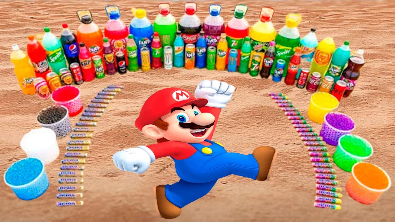 Super Mario in the Hole with Orbeez, Popular Sodas & Mentos - YouTube