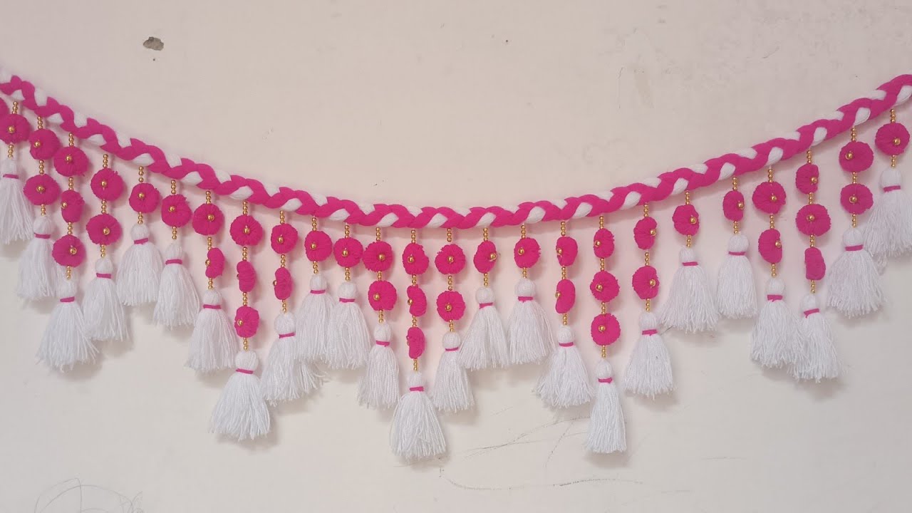Unique Toran Design #diy #woolenartandcraft #doordecor #handmade # ...