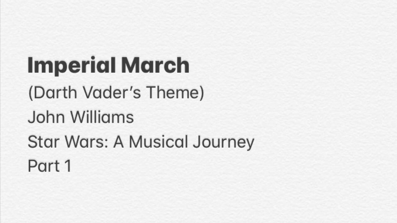 Demo: Imperial March (Darth Vader’s Theme) - Part 1 - John Williams ...