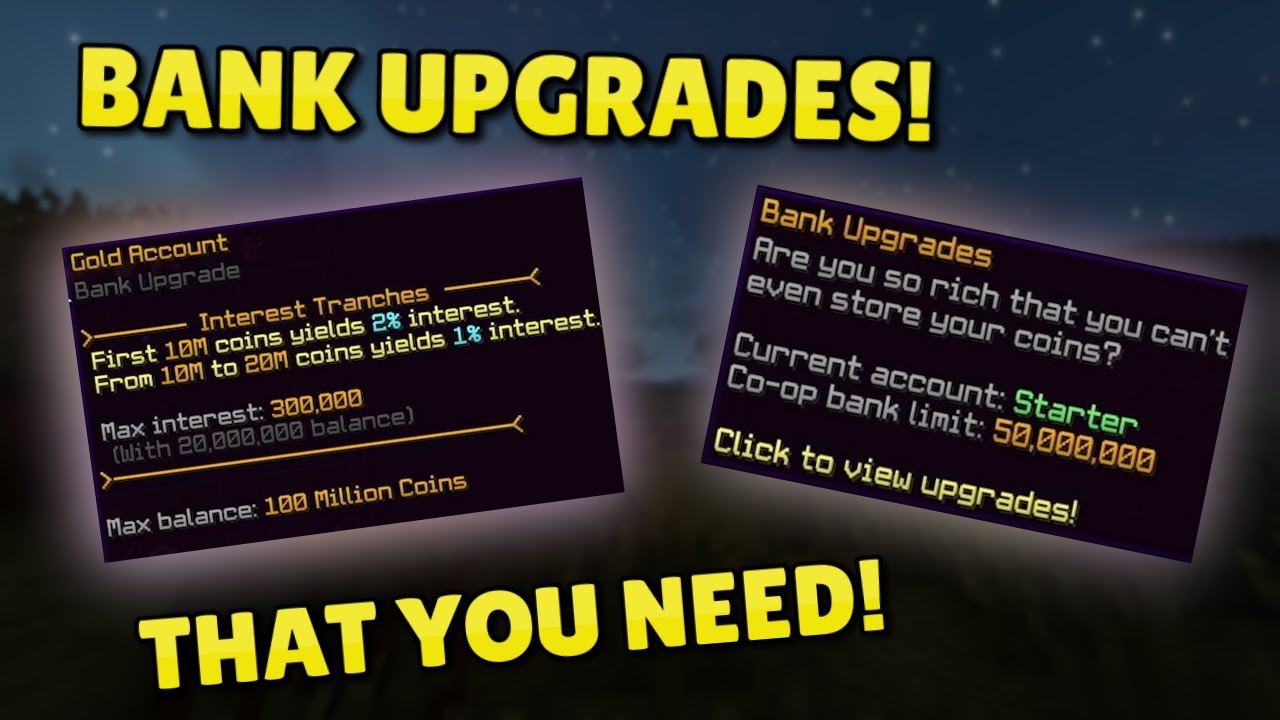 How To Upgrade Your Bank In Hypixel Skyblock - YouTube