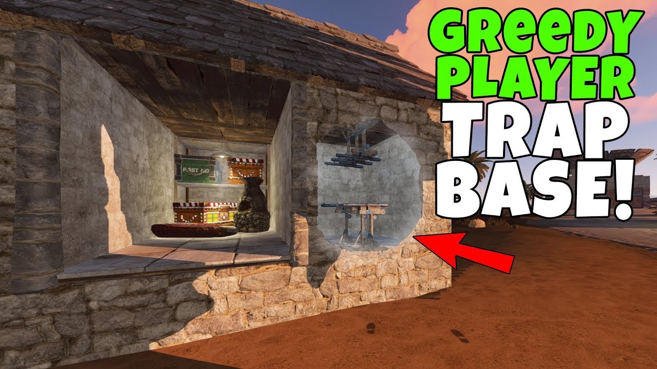 RUST | CATCHING GREEDY PLAYERS with an OPEN LOOT ROOM TRAP BASE ! - YouTube