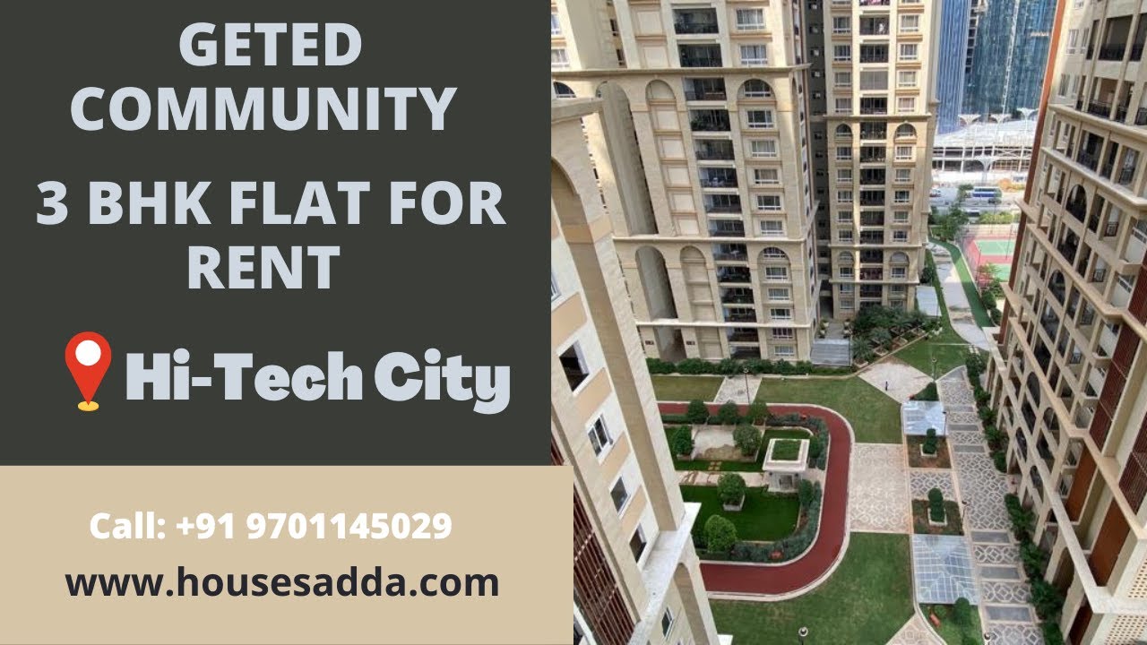 Gated Community 3 BHK Flat for Rent in Hi-tech City | Near Bio ...