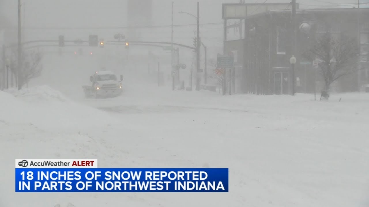 18 inches of snow falls in parts of NW Indiana - YouTube