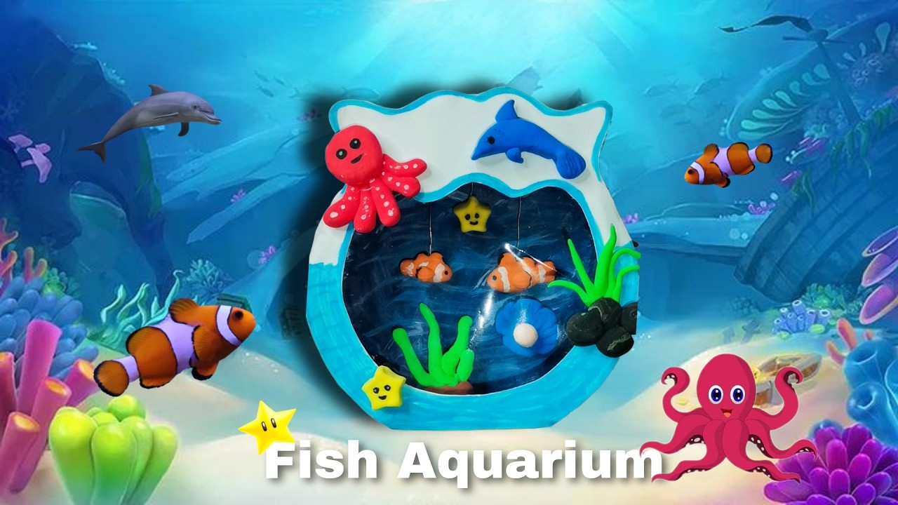 DIY 3D Aquarium 🐟 at home with Paper 📑 Fish Aquarium Model | How To ...