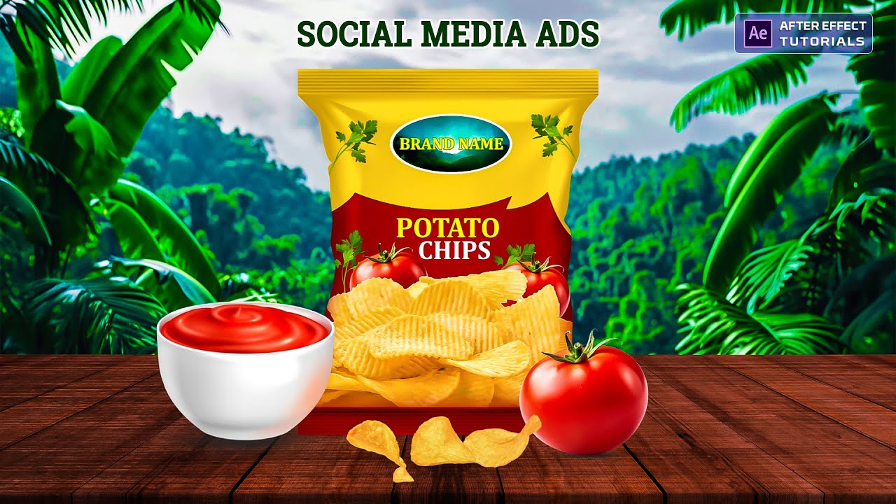 Chips advertisement in after effects | Product animation after effects ...