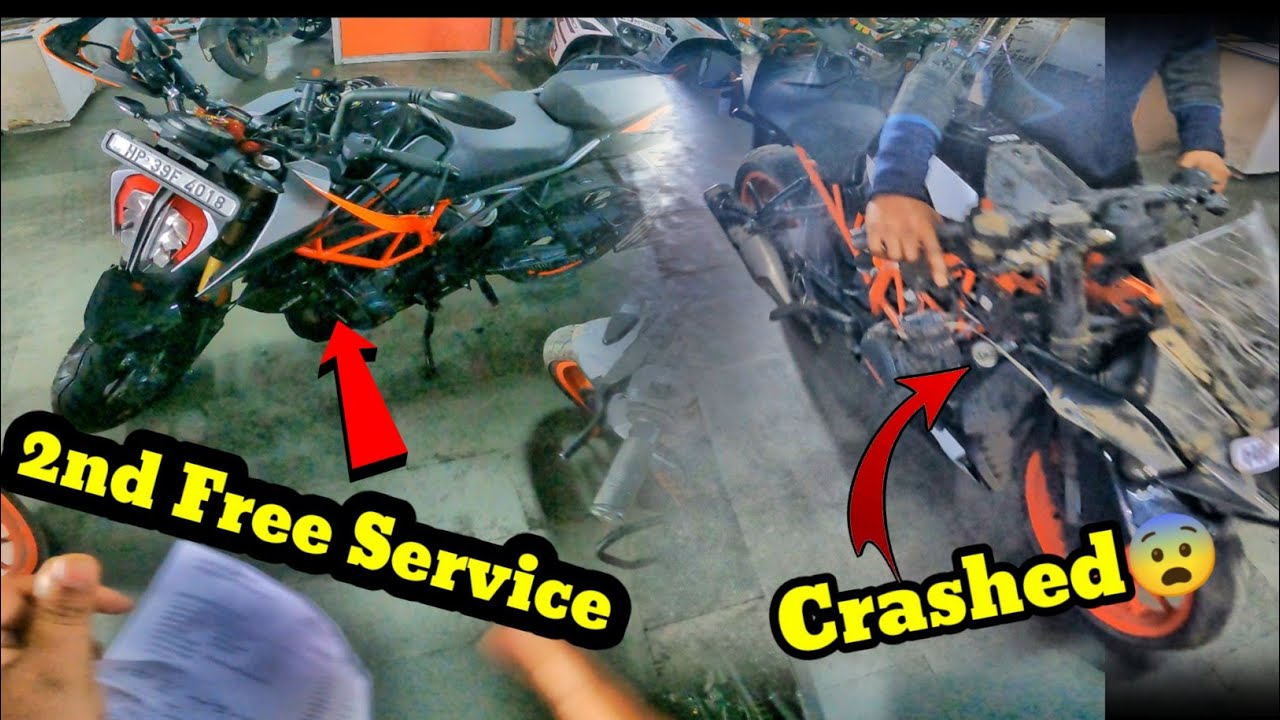 Ktm Bike ki 2nd Free Service🔥Crashed Bike In Service Centre - YouTube