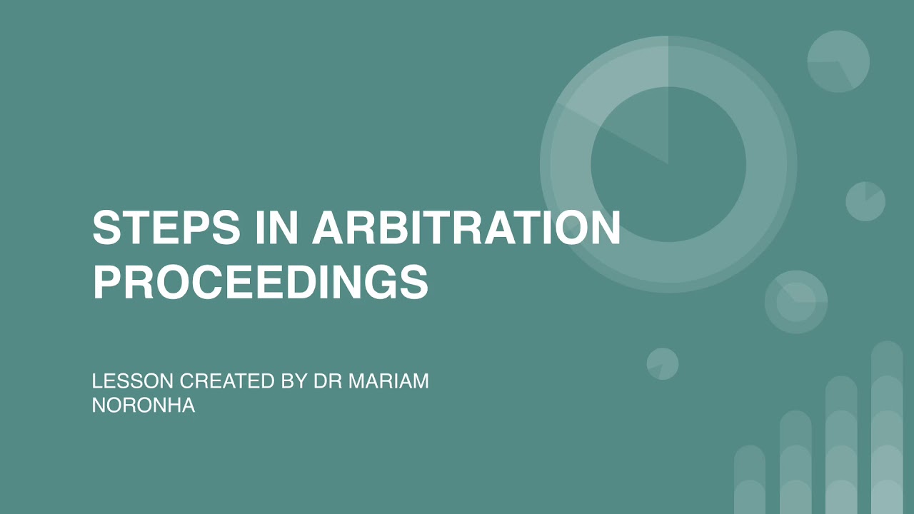 Steps in arbitration proceedings - YouTube