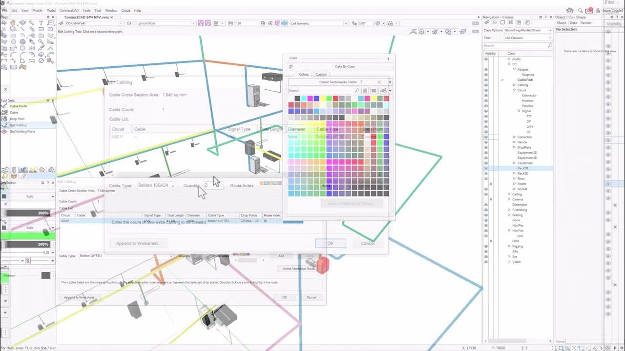 Cable Route Selection - ConnectCAD - YouTube
