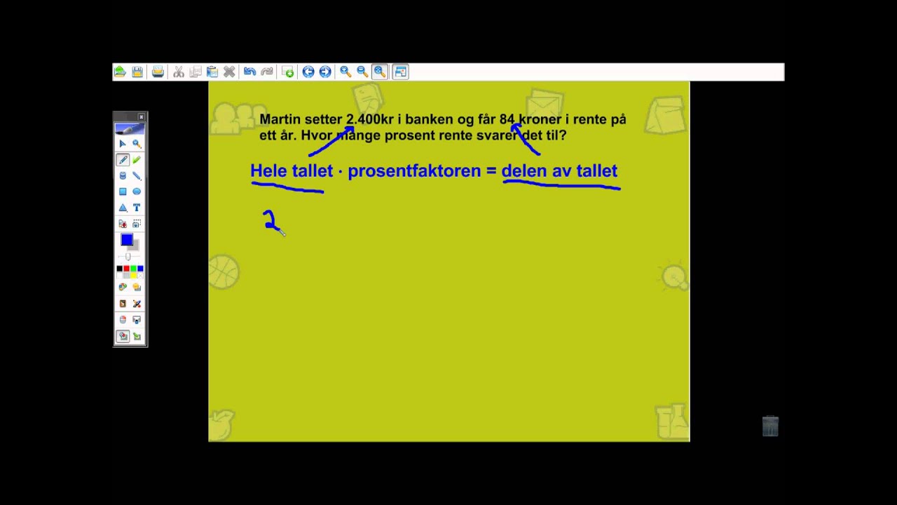 Prosentregning. Hele tallet * prosentfaktor = delen av tallet. P1 ...