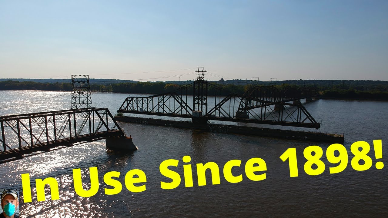 Swing Span Train Bridge Built In 1898 As Seen By Drone In 2019 - YouTube