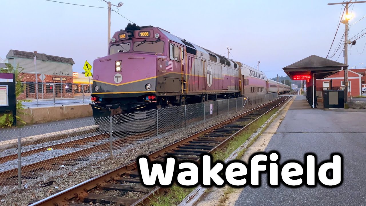 Outbound Commuter Rail Train Stops at Wakefield - YouTube