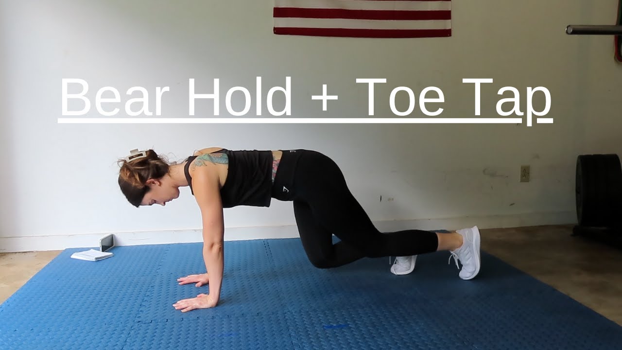 Bear Hold + Toe Tap - Ab Exercise - YouTube