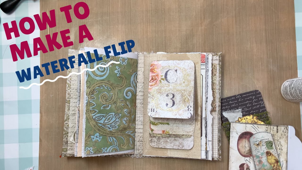 How to make a Junk Journal Waterfall Flip - YouTube