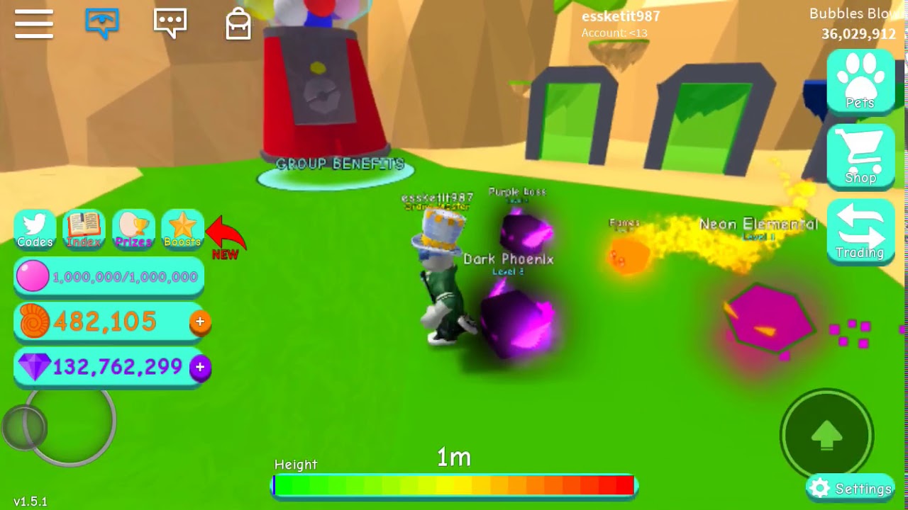 New bubble gum simulator new pet neon elemental - YouTube