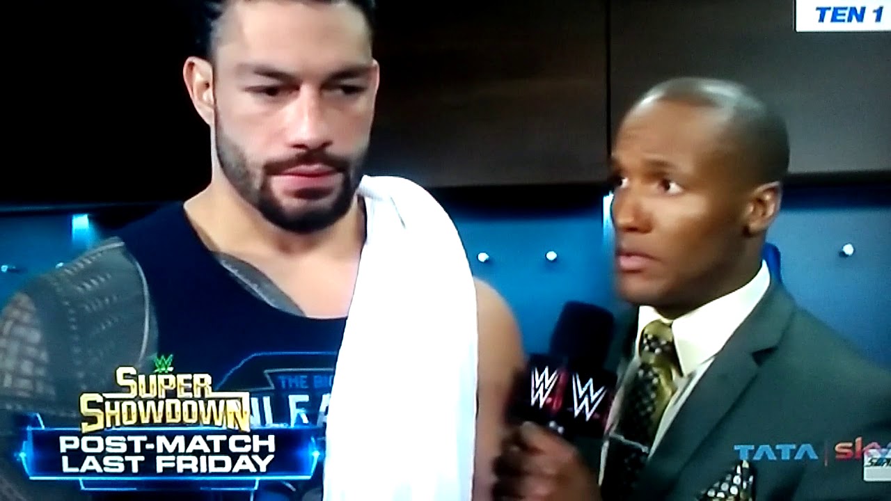WWE Roman reigns interview after super show down (BACK STAGE) - YouTube