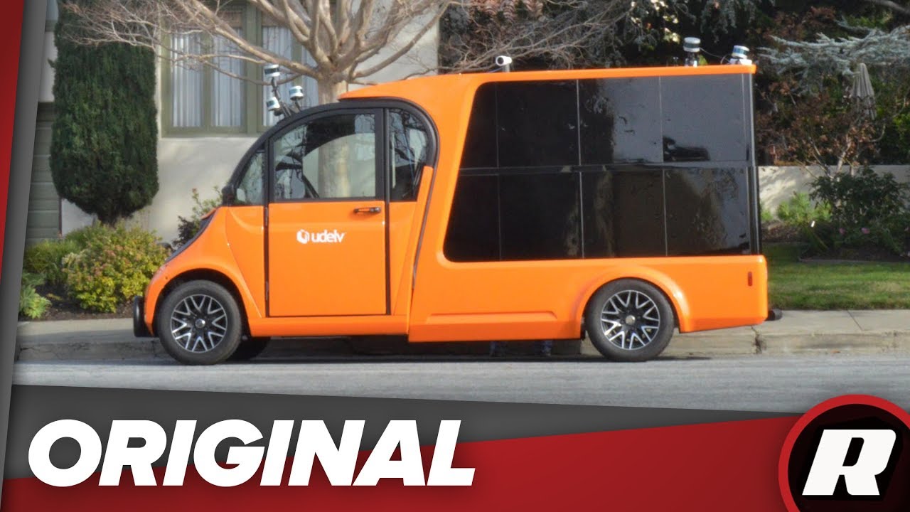 Udelv self-driving EV delivery truck hits the road in California - YouTube