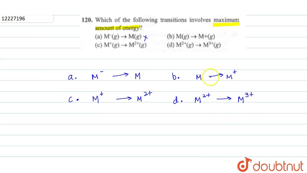 Which of the following transitions involves maximum amount of energy ...