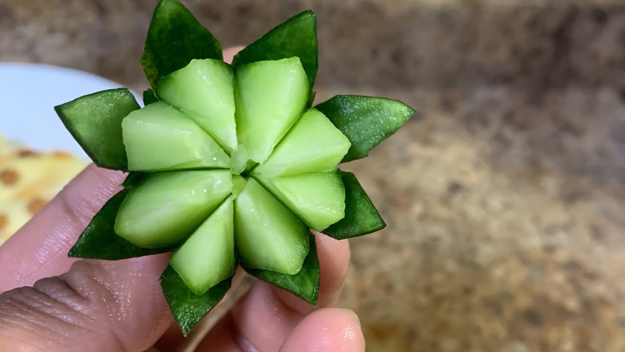 How to make flower with cucumber - YouTube