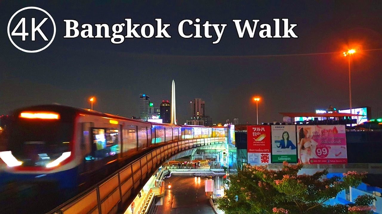 [4K] Walk around BTS Skytrain Victory Monument in Bangkok, Thailand ...