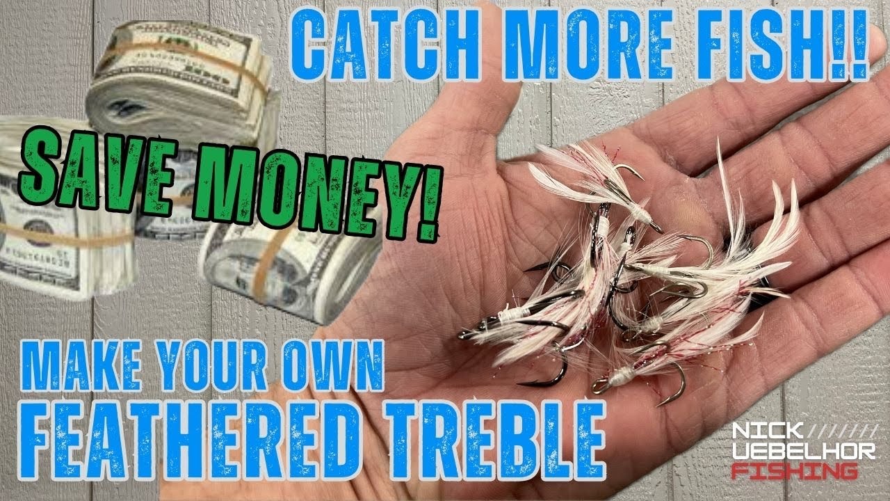 How to Make a Feathered Treble Hook and Catch More Fish! - YouTube