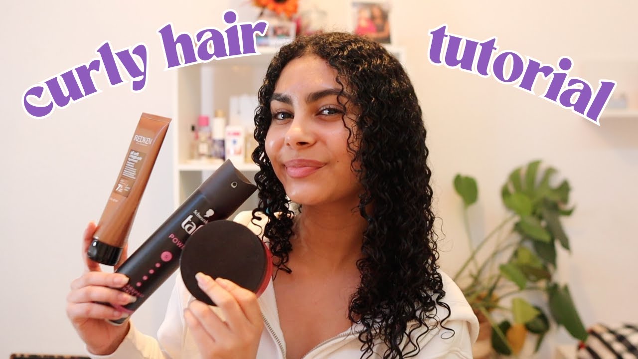 MY CURLY HAIR ROUTINE: (3b/c type) 💜 - YouTube