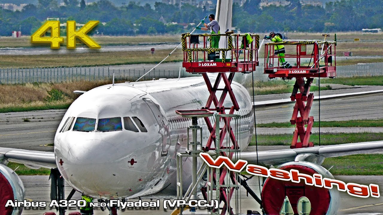 Washing Manually NEW Airbus A320 NEO Flyadeal (VP-CCJ) ! - YouTube