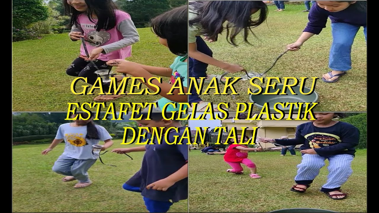 Games Anak Seru - Estafet Air di Gelas Plastik dengan Tali - YouTube
