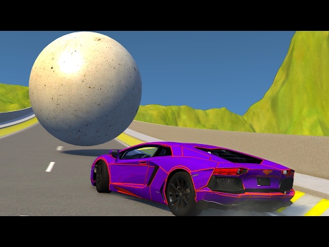 Crushing Cars with a Giant Ball - BeamNG DRIVE
