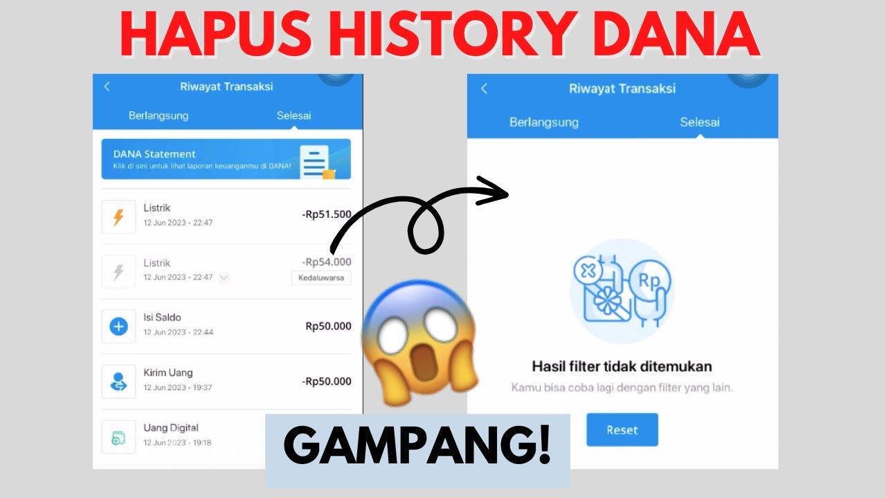 Cara Menghapus Riwayat Transaksi di DANA Terbaru | 1 Menit Beres - YouTube
