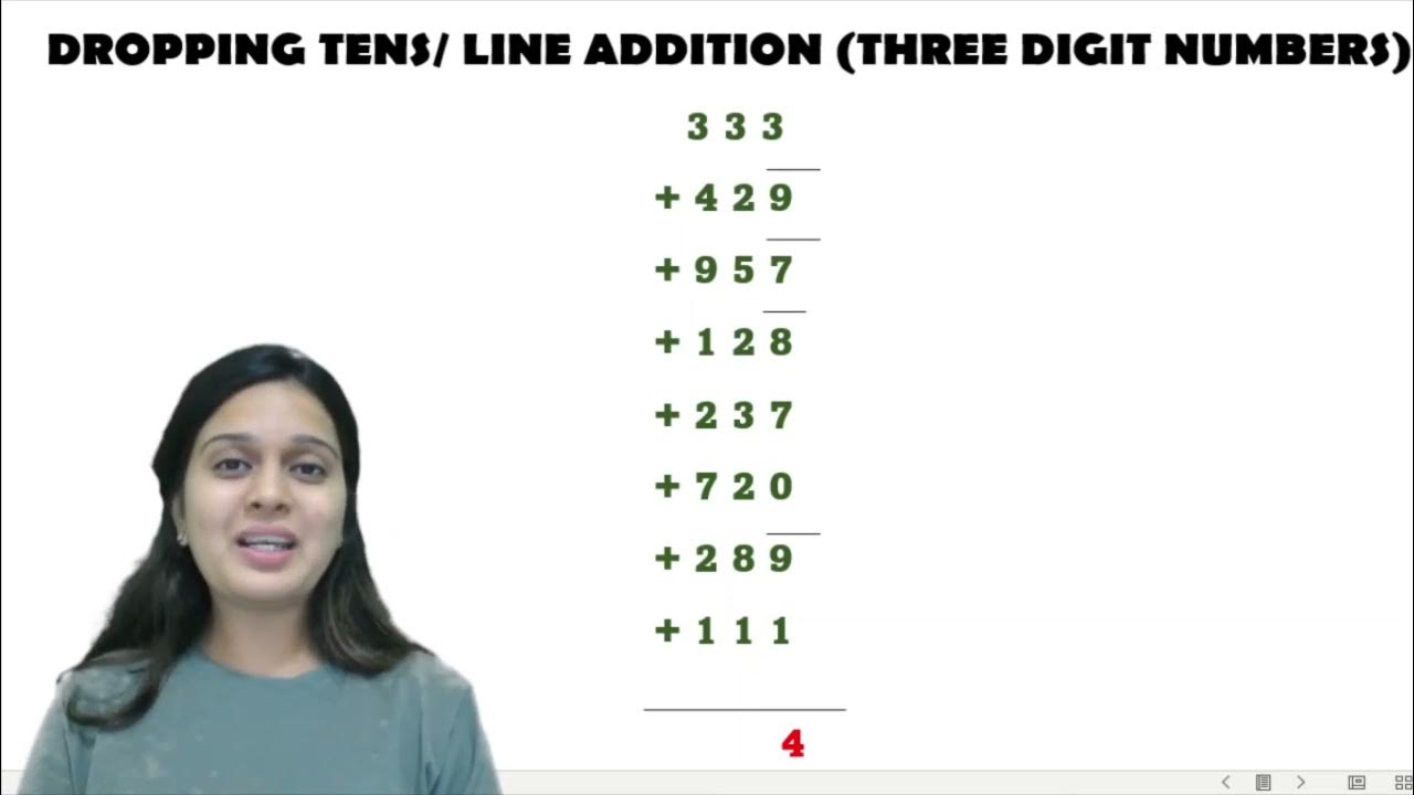 Addition of three digit numbers using Vedic Method #vedic #math #addition #teaching - YouTube