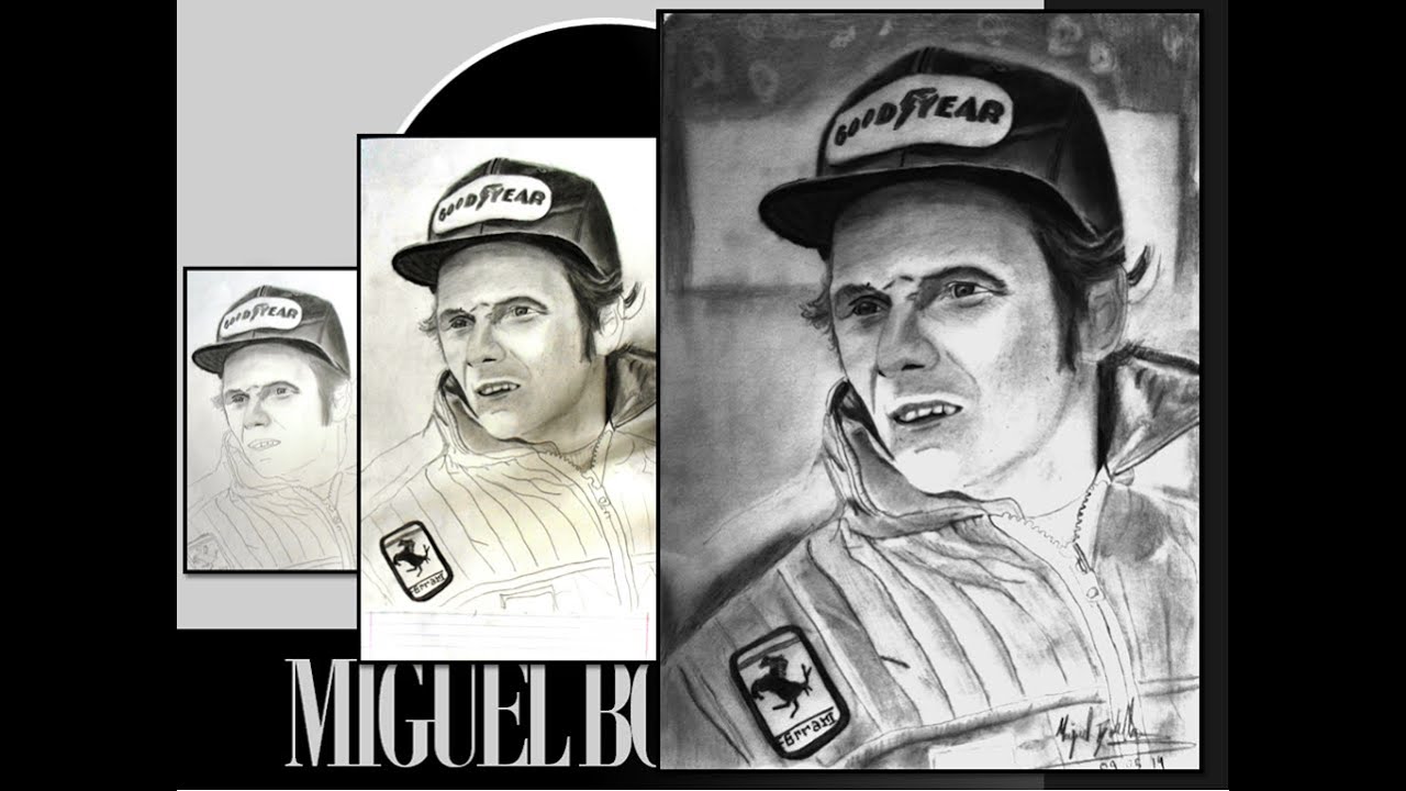 Desenho Niki Lauda Alta Velocidade (Draw Niki Lauda Time Lapse - YouTube