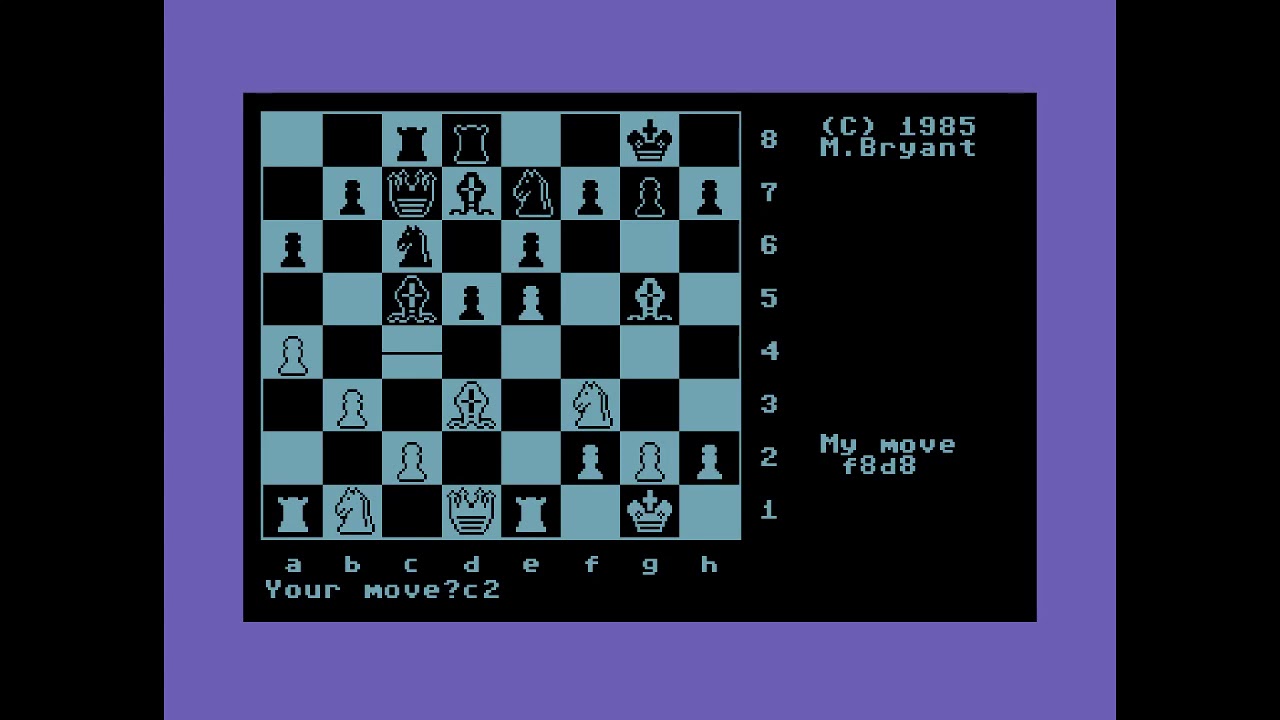 Colossus Chess 4.0 - C64 Commodore 64 game playthrough with commentary ...