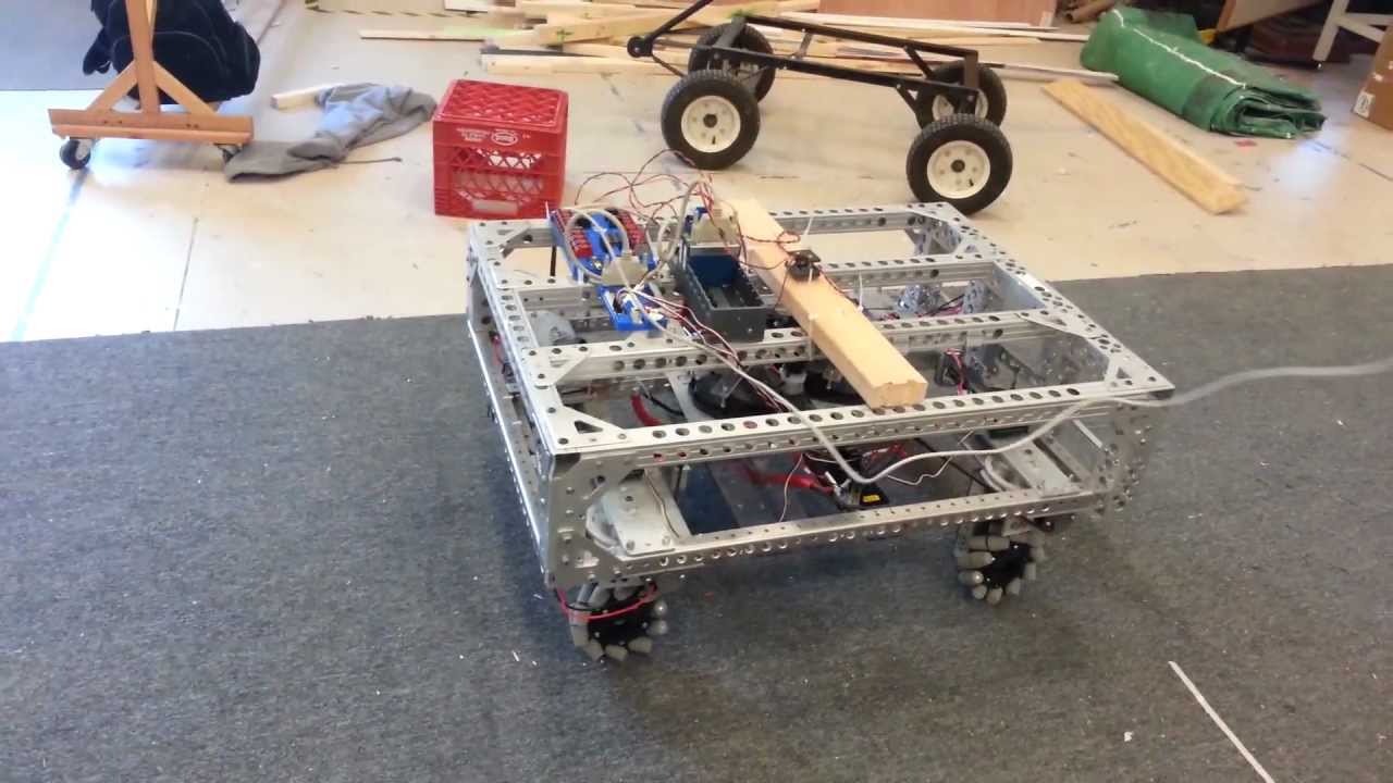 FIRST Team 1100 Mecanum Drive w/ Gyro Test - YouTube