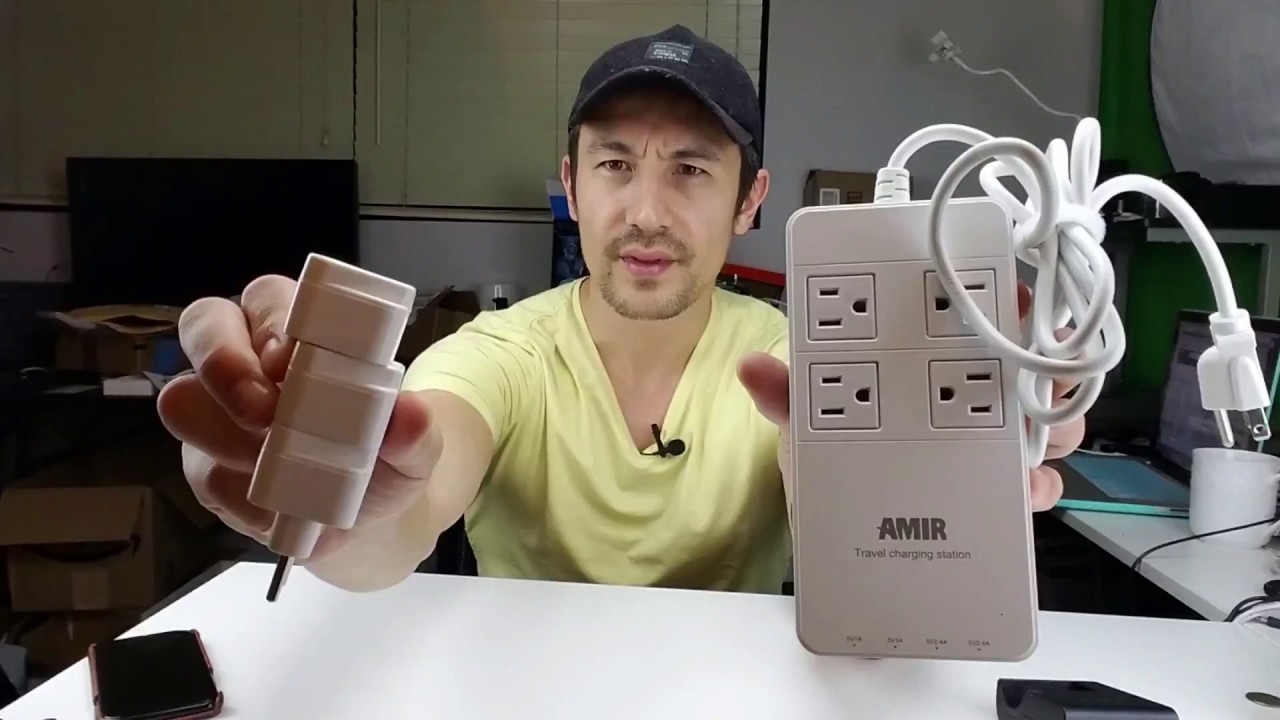 Amir Worldwide Travel Charging Power Strip 4 AC Outlets & 4 USB Ports ...
