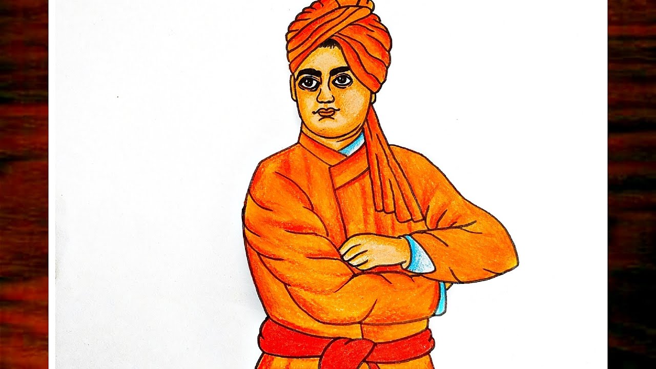 How To Draw Swami Vivekananda|Swami Vivekananda Face Drawing|Easy ...