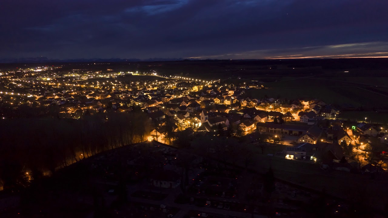 Gilching Überflug bei Nacht | Zeitraffer / Timelapse / Hyperlapse (4k ...