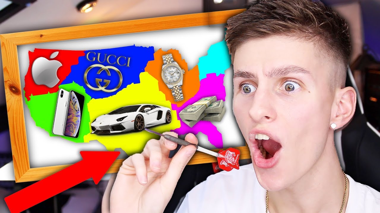 Throwing a Dart at a Map & BUYING Whatever it Lands on - Challenge ...