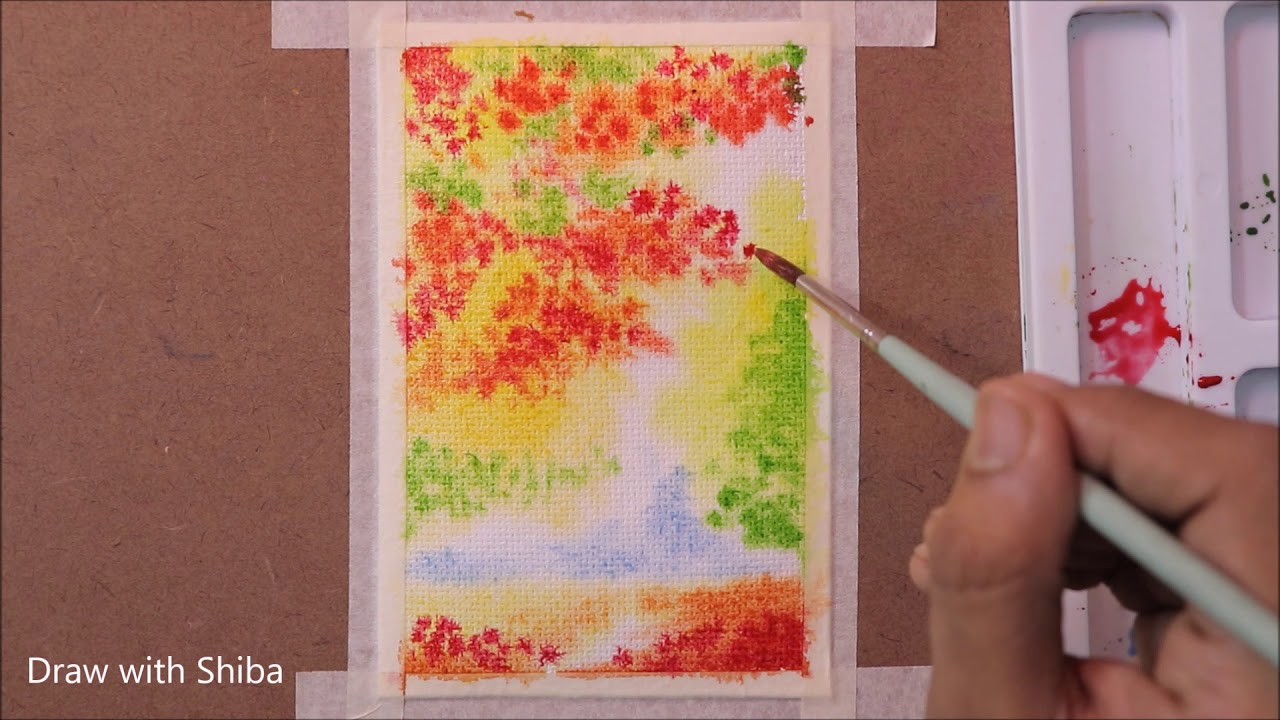 Simple watercolor painting tutorial of Autumn season for beginners ...