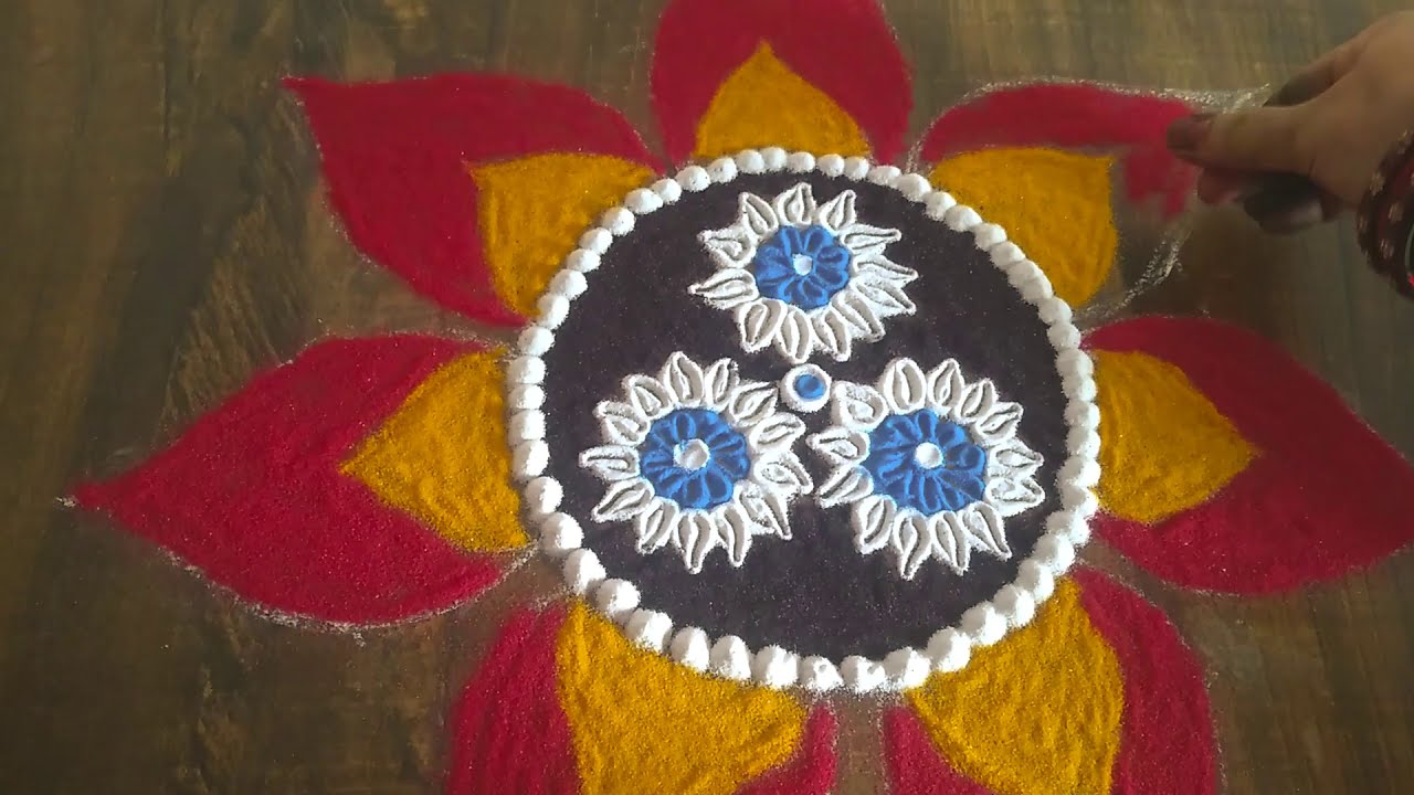 Easy & Simple Festival Rangoli | beautiful rangoli by Shruti pawar ...