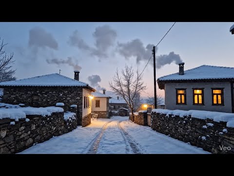 4K Kış Köyü ❄️ Kar Yağışı | Sakin ve Rahatlatıcı TV Arka Plan Videosu