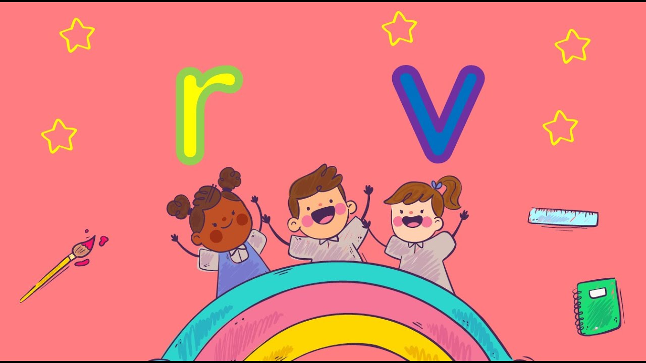 Làm quen với nhóm chữ r, v - Tiếng Việt mẫu giáo [OLM.VN] - YouTube